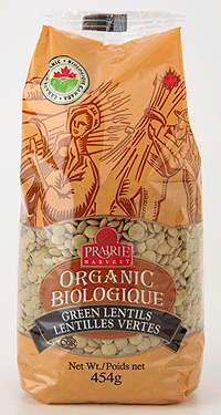 Prairie Harvest Organic Beans, Barley and Popcorn - Green Lentils